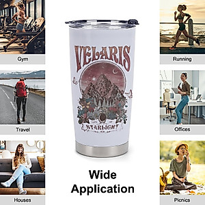 Velaris City Of Starlight Tumbler Acotar The Night Court Bookish 20 Oz Stainless Steel Insulated Tumblers with Lid And Straw Bookish Acotar Travel Coffee Mug Gifts