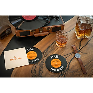 Bee! Father's Day card | Gifts for Dad from daughter, son, kids, wife | Vintage Dad Birthday card | Dad you Rock! - For the Record Vynil Card