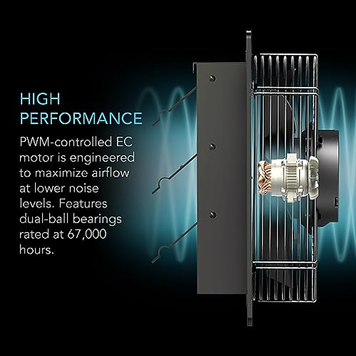 AC Infinity Airlift T16, Shutter Exhaust Fan 16” with Temperature Humidity WiFi Controller, EC-Motor Wall Mount Ventilation and Cooling for Sheds, Attics, Workshops, and Greenhouses