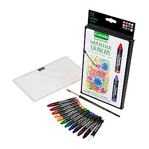 Crayola Signature Premium Watercolor Crayon Sticks & Paintbrush, 12 Count, Gift