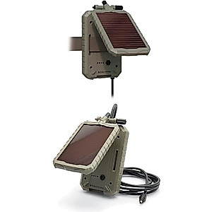 Stealth Cam Durable Sol-Pak Solar Battery 2-Pack | 12V Solar Power Panel, Rechargeable Battery & 10ft Insulated Cable | Compatible with All Wireless/Cellular Trail Cameras
