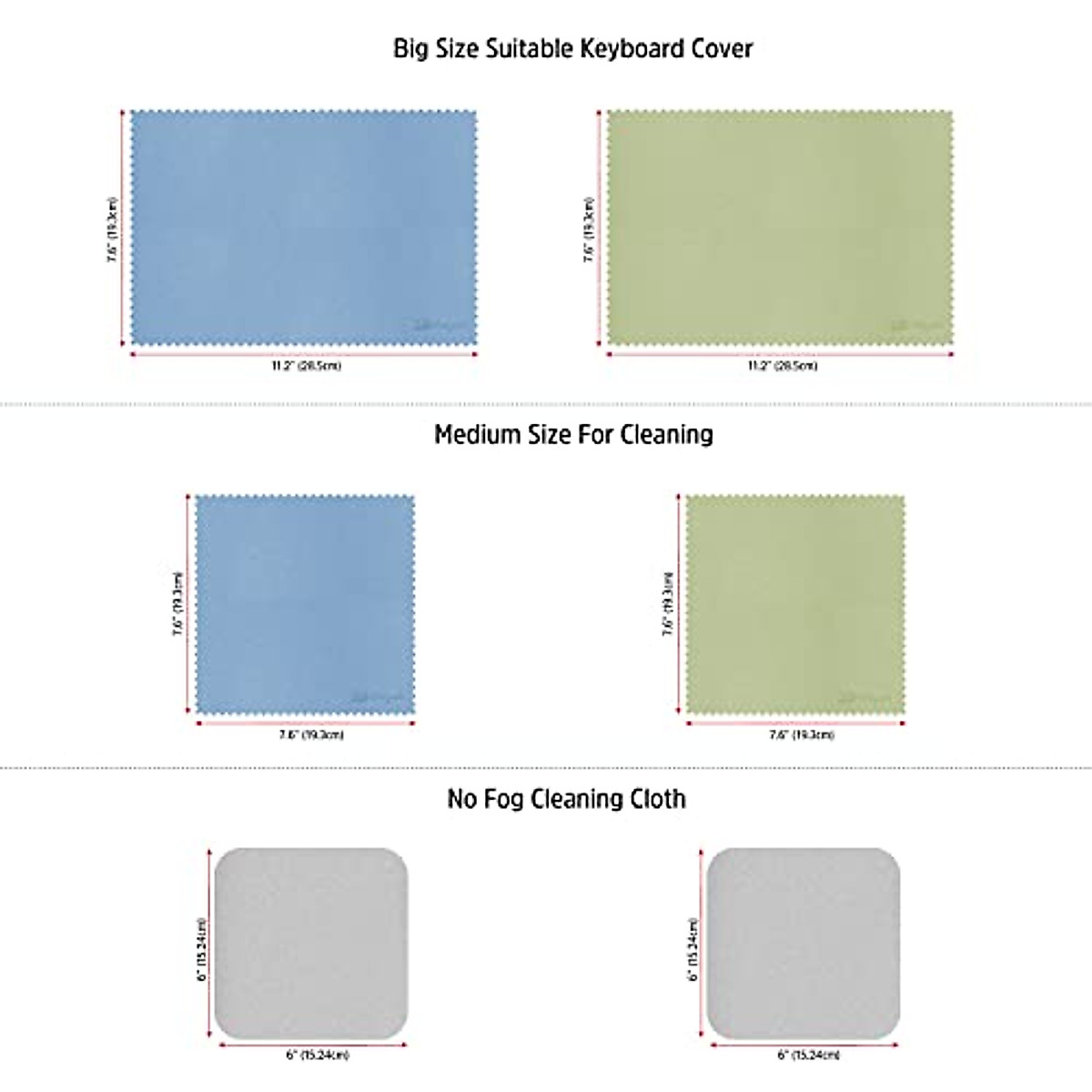 Bilymate Multi-Purpose Microfiber Eyeglass & Lens & Screen & Glass & Camera & Photo Cleaning Cloths and Laptop Screen Cleaning Wipe Cloth,no Fog Clean Cloth - 6Packs, Assorted Colors