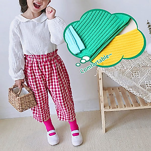 MINI PANDA Little Girl's Socks, Girls Socks Cute,girls Crew Socks 9 Pairs Pack (9 pairs-5, 9-12 Years)