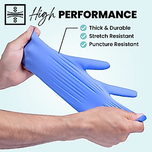 Eco Gloves Cleaning Gloves 100 Pieces Powder Free Rubber Gloves for Multiple Uses Like Cooking Kitchen Food Service Cleaning Supplies - Blue - Small