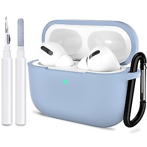 ATUAT for AirPods Pro 2nd Generation Case Cover, Protective Silicone Skin Accessories with Keychain for Women Men for Apple AirPods Pro Gen 2(2022), Front LED Visible-Light Blue