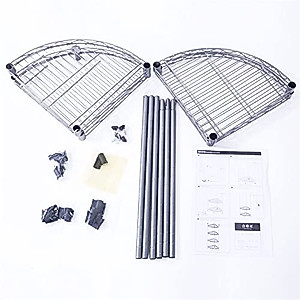 Tuklye 4 Tier Corner Storage Shelves Wire Shelving Unit Metal Shelf Steel Storage Rack for Laundry Bathroom Kitchen Pantry Closet 11.81" L x 11.81" W x 35.43" H