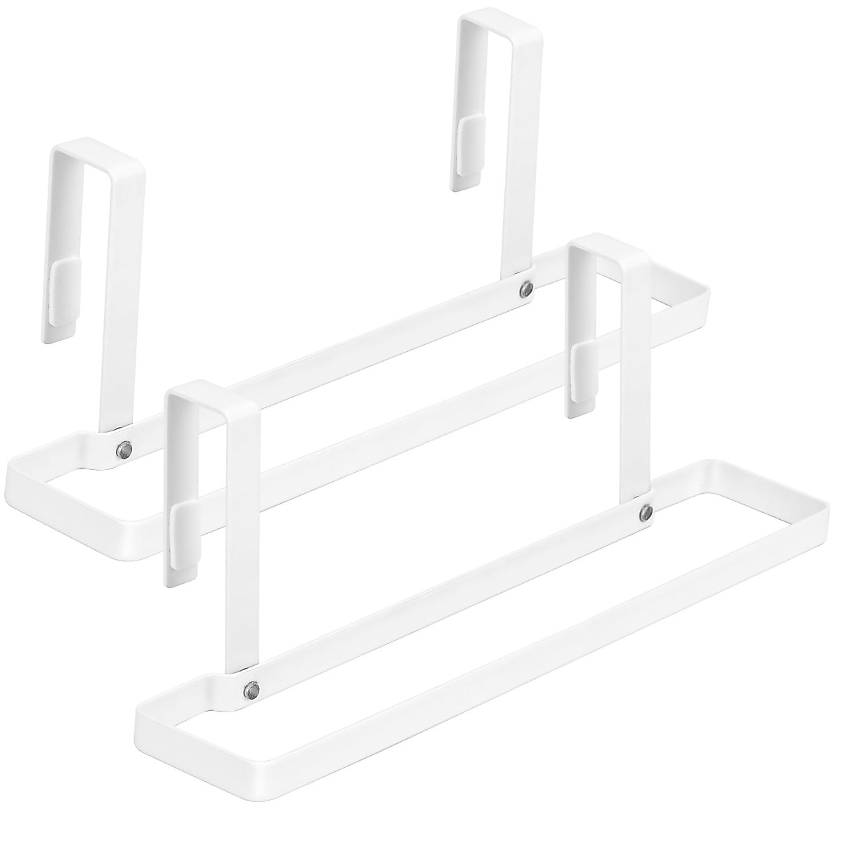 FYY Cabinet Towel Holder Rack - 2 Pack Collapsible Folding Over Cabinet Towel Bars, Heavy Duty Kitchen Dish/Hand Towel Holder for Over Cabinet Cupboard Doors White