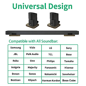 Maozhren Universal Soundbar Wall Mount Floating Shelves for Samsung, Polk Audio, Sonos Arc, JBL, Bose, Sony, Vizio, LG, TCL, Roku, Onn, Philips, Yamaha Soundbar Wall Mount Bracket, with Hardware Kit