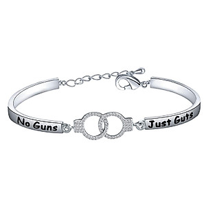 HOLLP Correctional Officer Gifts No Guns Just Guts Keychain Gift for Guard Prison Officer (Bracelet-S)