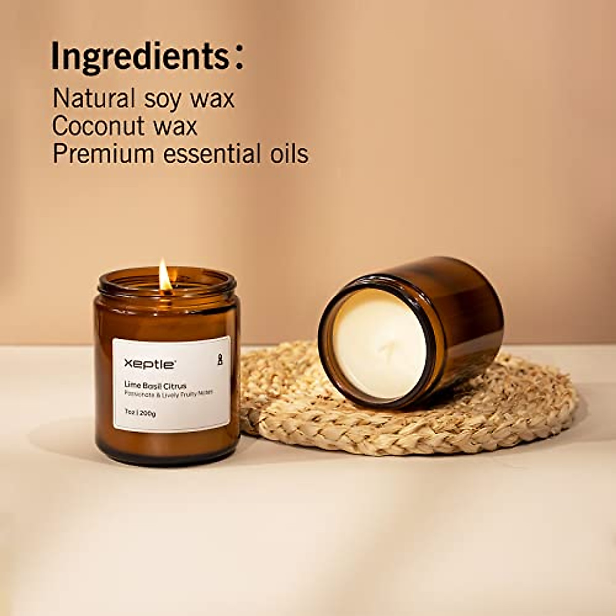 Scented Candles Gifts Set for Women 2 * 7.0 oz Aroma Candles Sets for Home Scented Over 100H Burning Amber Retro Jar Candle Ideal as A Congratulatory Gift-Lime Basil Citrus & Lavender