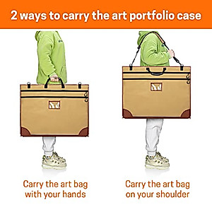 Professional Art Portfolio Bag with Detachable Shoulder Straps, Poster Board Large Storage Bag, Art Portfolio Folder for Artwork for Artists and Students