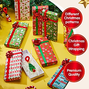JOYIN 9PCS Present Gift Card Box with Bow, Christmas Cash Money Holder Boxes, Present Card Holder, Xmas Party Favor Gift Wrapping Boxes (6.5'' x 2.8'' x 0.8'')