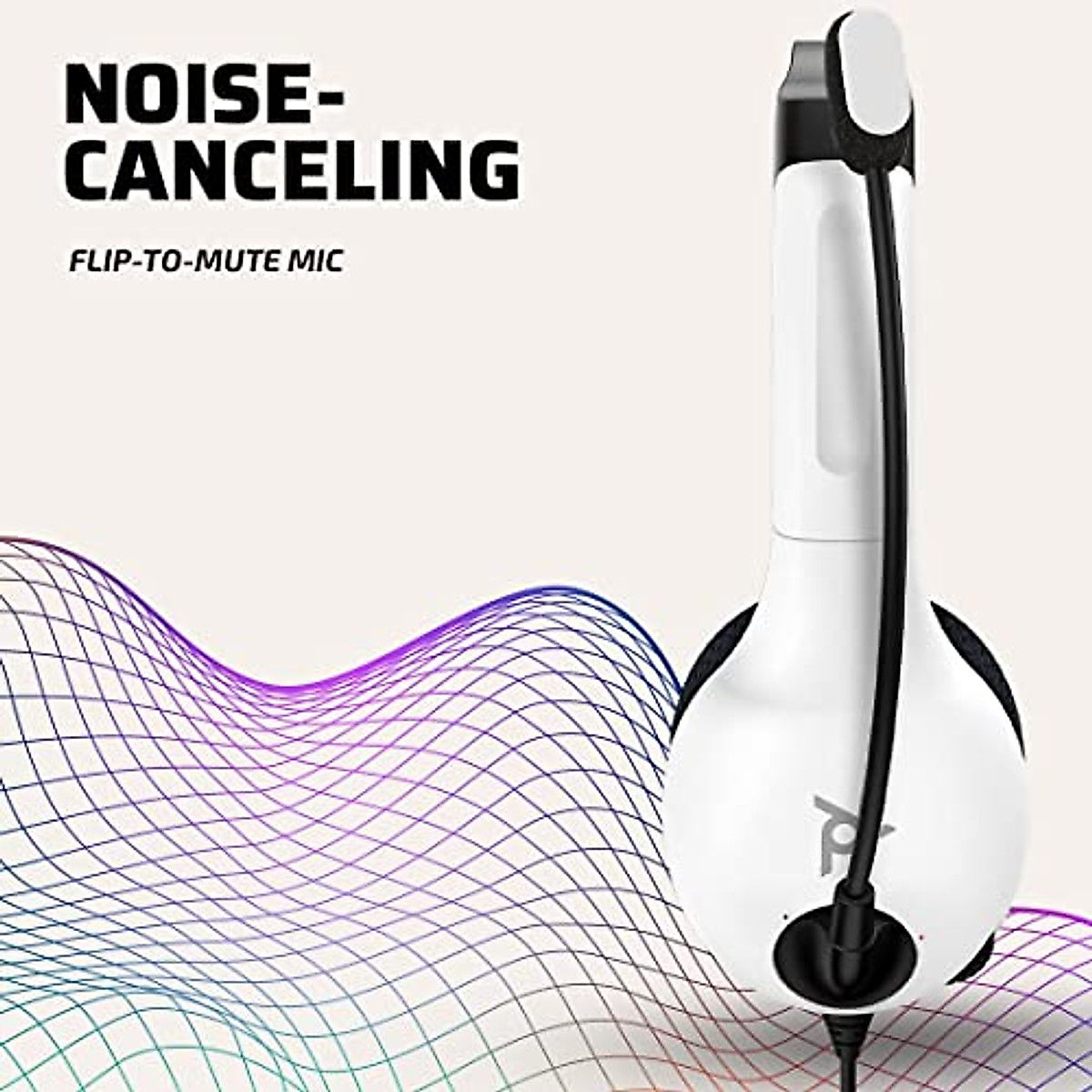 PDP LVL30 Wired Headset with Single-Sided One Ear Headphone for PC, Xbox - Mac, Tablet Compatible - Noise-Cancelling Mic - Lightweight, Cool Comfort, Great for Gaming, School and Remote Work - White