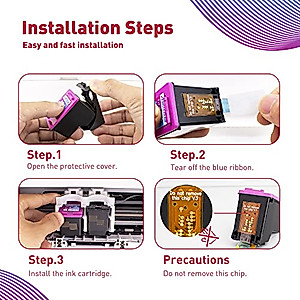 HOTCOLOR 67 67XL Re-Manufactured Ink Cartridge Replacement for HP 67 Ink for HP Envy 6055 Envy Pro 6455 Ink Envy pro 6458 Ink 3YM56AN 3YM55AN(1Black/1Tri-color 2Pack)