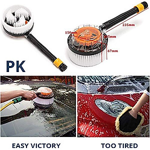 JSCARLIFE Vehicle Wash Brush,Automotive Window Cleaning Handle Non-Electric Automatic 360 Degree, Garden Sprinkling Tool
