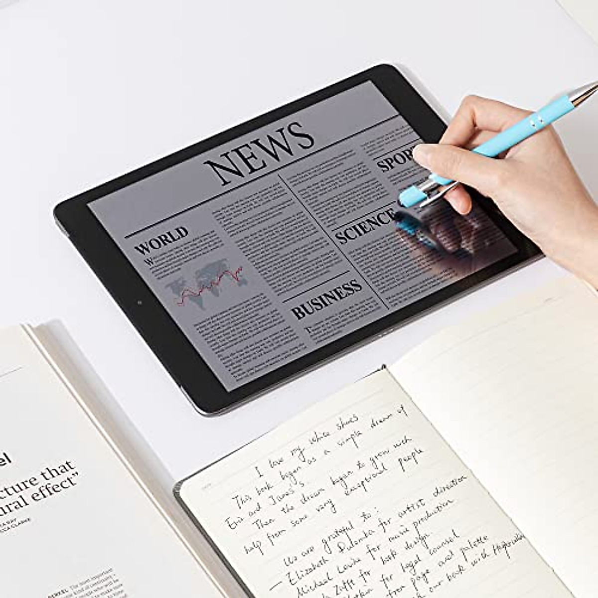 habibee Ballpoint Pen with Stylus Tip 12 Pack, 1.0 mm Black Ink Metal Pen, 2 in 1 Stylus Pen, Stylus Ballpoint Pen for Touch Screens (Mixed Color)