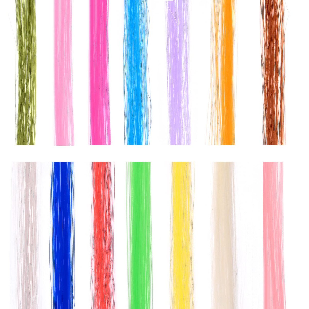 AmaSpace 100 Pcs Rainbow Hair Extensions, 20 Inch Colored Clip In Hair Extension Clip for Women Kids Gift Cosplay Dress Up Party Highlights (15 Colors, Contains Hair Extension Tools)
