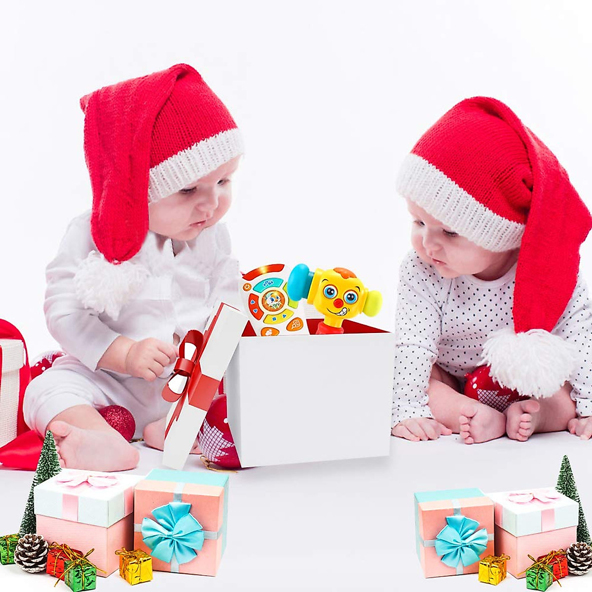 VATOS Baby Toys Set, Baby Remote Control Toy & Baby Hammer Toy for 12 to 18 Months up | Infant Toys with Lighting & Sound Baby Hammer & Remote Control Toys for 1 Year Old + | 12 Months + Baby Toddler