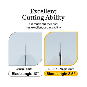 BUKCAL Magically Super light Cleaver Knife, 6 Inch Cleaver Knife, Easy Cutting Knife with Hollow Edge, Stainless Steel Knife, Cooking Knives