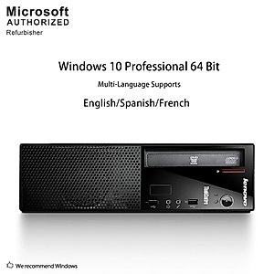 Lenovo ThinkCentre E73 Small Form Factor Desktop PC, Intel Core i3 4130 3.4GHz, 8G DDR3, 256G SSD, WiFi, BT 4.0, DVD, Windows 10 64-Multi-Language Support English/Spanish/French(Renewed)