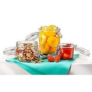 Bormioli Rocco Fido Jar, 6.75oz, Clear with Violet Top, Set of 12