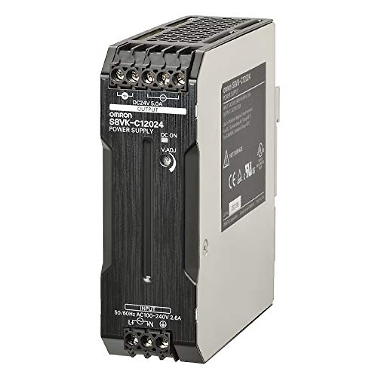 S8VK-C12024 - AC/DC DIN Rail Power Supply (PSU), 1 Output, 120 W, 24 V, 5 A