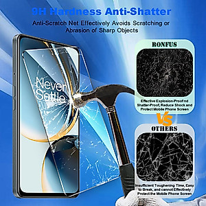 RONFUS 2+2 Pack Tempered Glass Screen Protector for OnePlus Nord N30 5G with Camera Lens Protector,Ultra HD, 9H Hardness