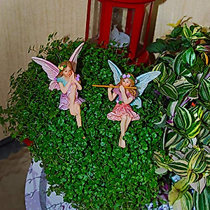 Mood Lab Fairy Garden - Miniature Fairies Figurines - Sitting Girls Set of 2 pcs - for Outdoor or House Decor Statue Kit