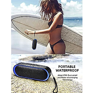 LENRUE Bluetooth Speakers, Waterproof Portable Speakers with TWS, 24 Playtime, Stereo Sound, Wireless for Home Shower Pool Beach Outdoor