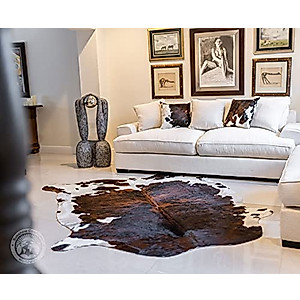 Genuine Dark Brindle Tricolor Cowhide Rug XL Size 6 x 7-8 ft. - 180 x 220 cm