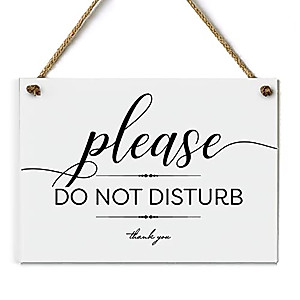 Reilly Originals 5x7 Inch Please Do Not Disturb Sign ~ Exclusive Value Series with Elegant Designer Graphics ~ Ready to Hang (White)