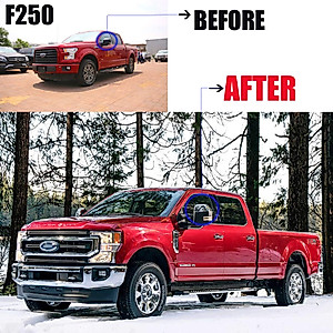 PerfecTech Super Duty Chrome Plated Mirror Covers Ultra Durable Top Half for 2008-2016 Ford F250 F350 F450（2 Pcs）