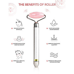 3in1 Face Massager For Women 3D V Line Lifting Rose Quartz Face Roller Skin Care Tools Eye Massager Tool Face Lift Double Chin Reducer HANABEE Facial Massager Skin Roller (Sliver)