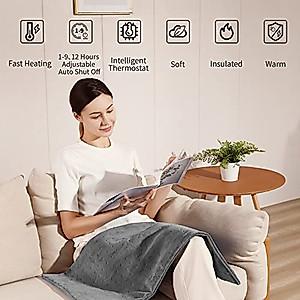 Heating Pad for Back Neck and Shoulder Pain Relief Flannel Electric Heating Pads with LCD Controller 9 Heating Levels 1-12H Adjustable Auto Shut Off Machine Washable