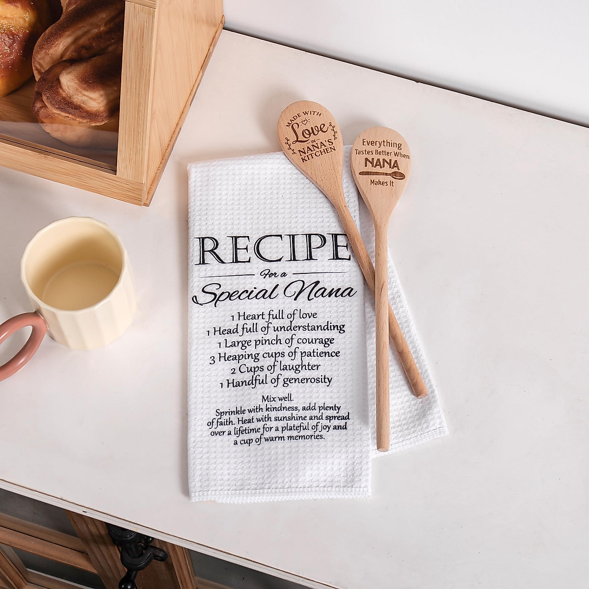 ELEMENU Nana Gifts, Birthday Christmas Mothers Day Gift Basket for Nana, Grandmother from Grandkids, Granddaughter, Grandson - Kitchen Cooking Present Ideas