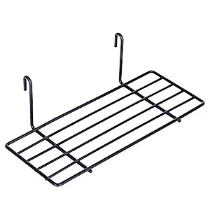 Kaforise Hanging Straight Shelf for Wire Wall Grid Panel, Small Wire Wall Organizer and Display Shelf, Size 9.8"X3.9" ,Black Painted