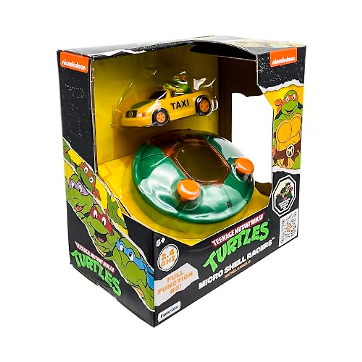 Teenage Mutant Ninja Turtles Toy, Michelangelo Micro Shell Racer Vehicle, TMNT Ninja Racing Toy for Kids, Classic Edition for Kids, Ages 3+
