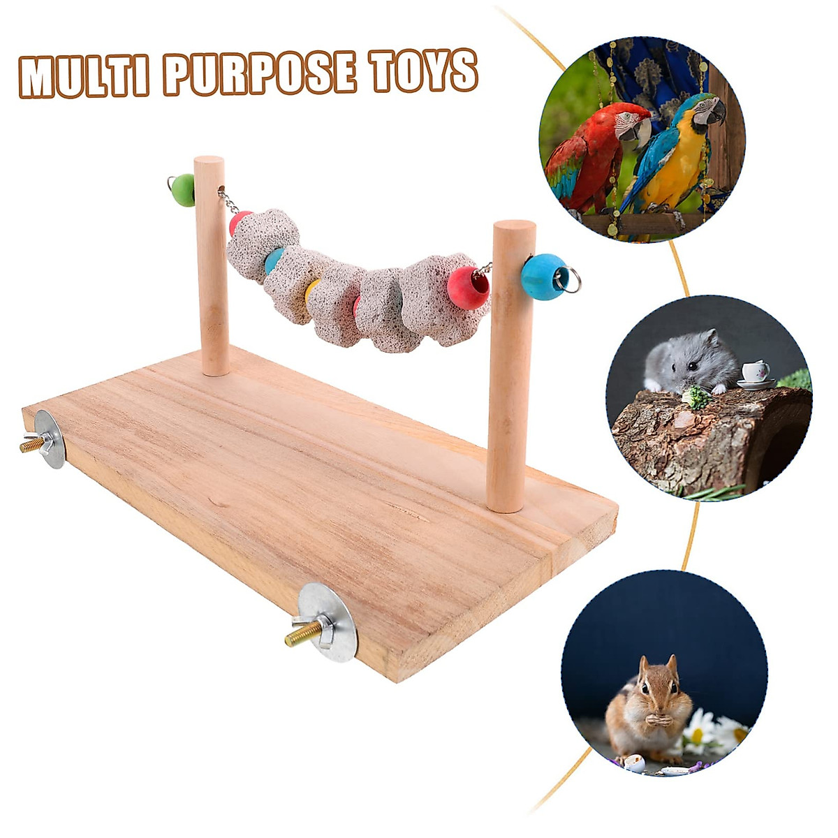 iplusmile 3pcs Chew Toys Parakeet Perch Bird Toy Wooden Bird Perch Parrot Perch Stands Bird Cage Stand Cage Bird Stand Parrot Chewing Toy Cage Bird Perch Cage Parrot Stand Parrot Swing Toy