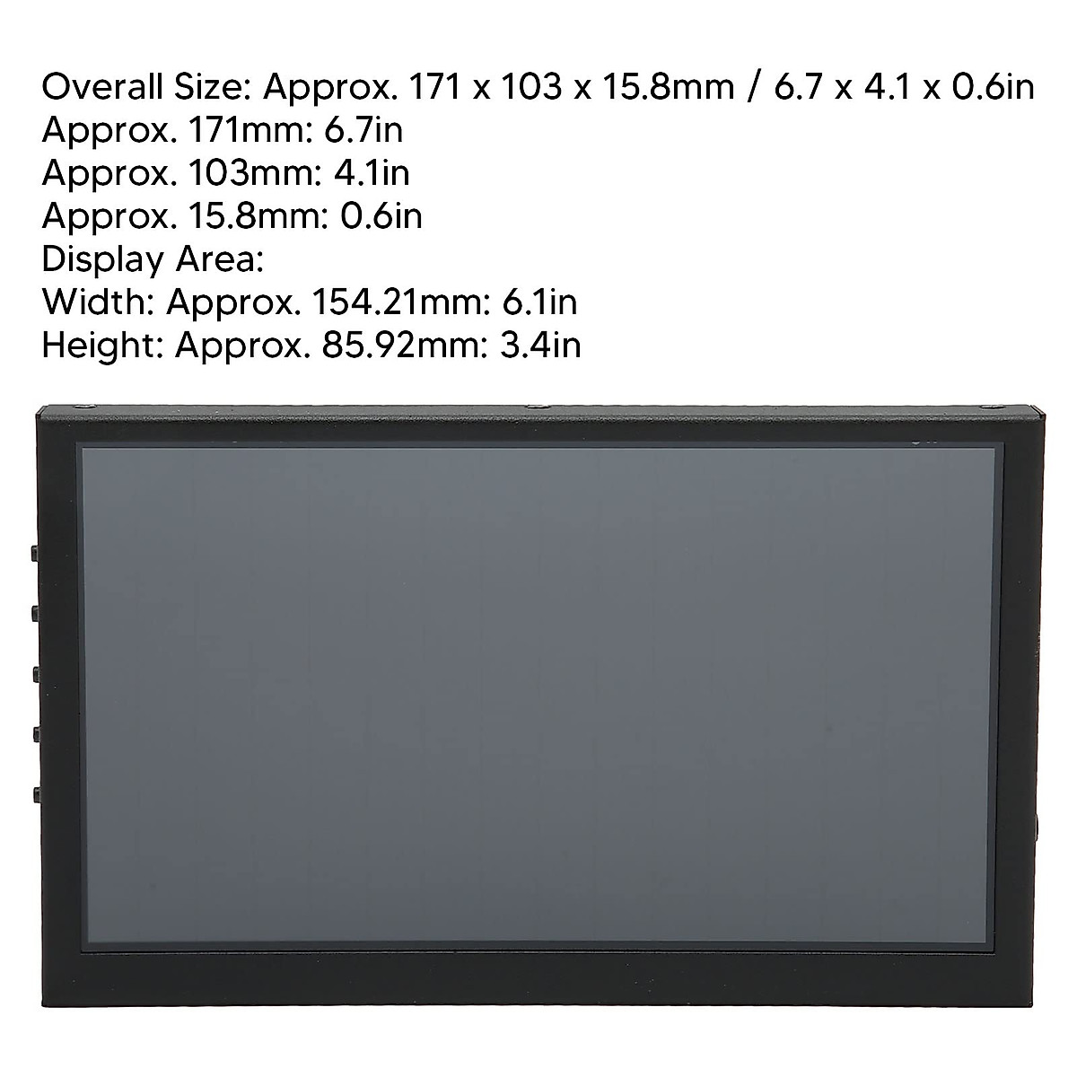 7 Inch IPS LCD Capacitive Touch Screen, Portable Small Monitor 1024 x 600 HDMI Display, 60Hz, 170° Full View,Compatible for Raspberry Pi 4 3 2 0 B A,for Windows 7 8 10