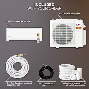 Cooper & Hunter Hyper Heat 12,000 BTU 21 SEER 11 HSPF 230V Ductless Mini-Split Air Conditioners -22F Heat Pump with 16FT Installation Kit