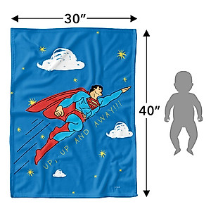 LOGOVISION Superman Lightweight Baby Blanket, 30"X40", Up Up and Away Unisex for Infants Girls & Boys