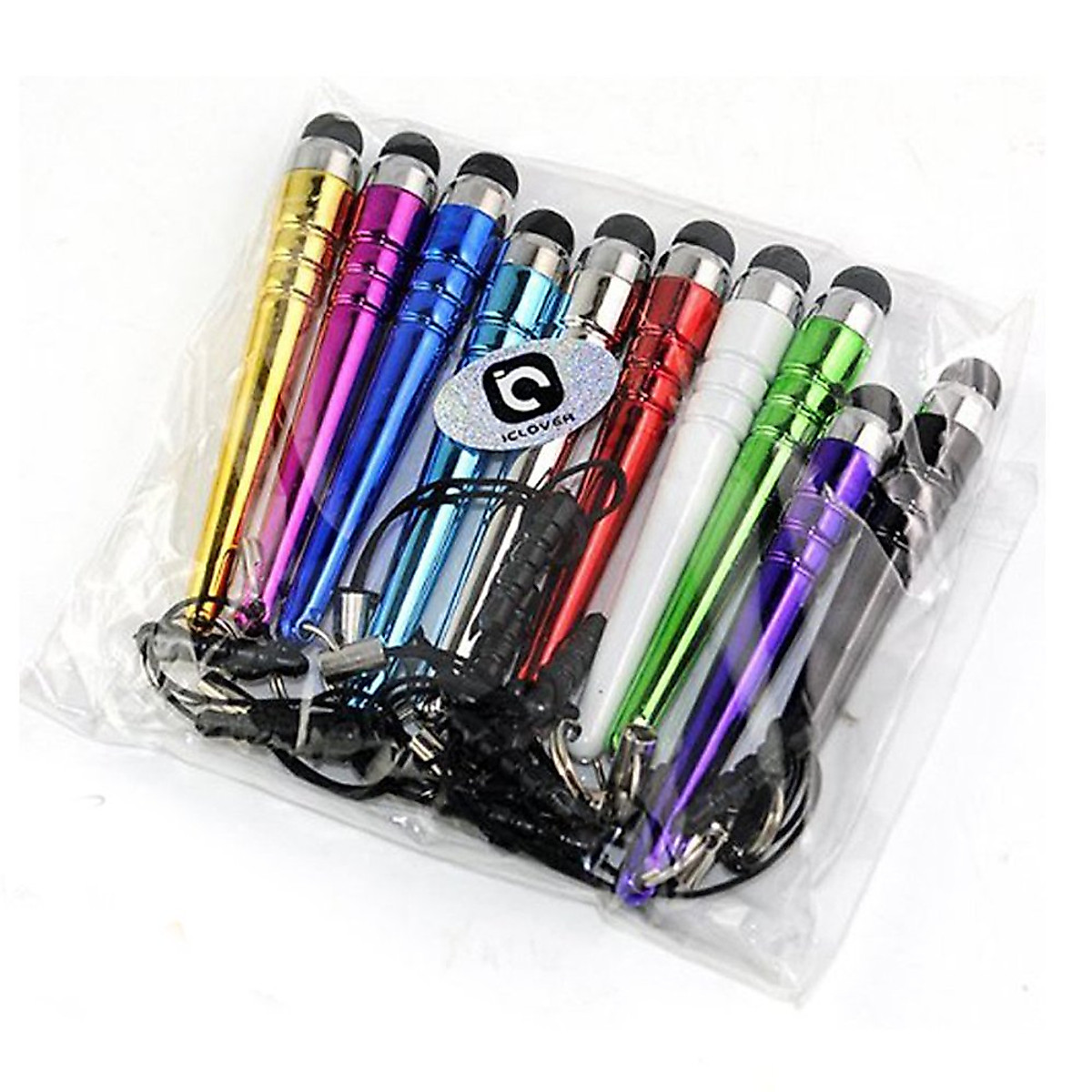 IC ICLOVER 10PCS Sharp Short Touch Screen Pen, Mini Stylus Pen with 3.5mm Jack Connector for iPhone 14/13/12/11/PRO/Max/PRO/Max/SE2/X/XS MAX, iPad Pro/Air/Mini, iPod, Kindle, Samsung S21/S20+/Note 20