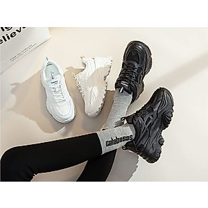 Tzsaixeh Women Walking Sneakers Casual Comfortable Breathable Lightweight Mesh Non Slip Fashion Shoes (Color : Black, Size : 5.5)