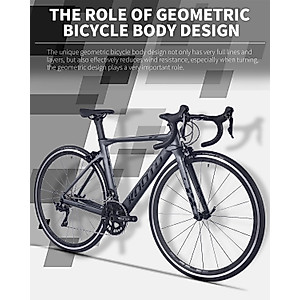 KOOTU Carbon Road Bike,700C Wheels Commuter Bicycle for Men and Women,Racing Bicycle with Shimano 105 R7000 22S Speeds Groupset Ultra-Light Bicycle