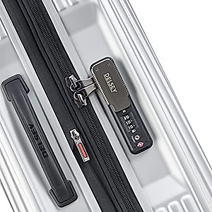 DELSEY PARIS Securitime Expandable Luggage with Spinner Wheels, Silver, Checked-Medium 25 Inch