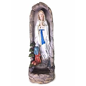 Luciana Collection 22" Our Lady of Lourdes Hand Painted Resin Outdoor Garden Statue Water-Based