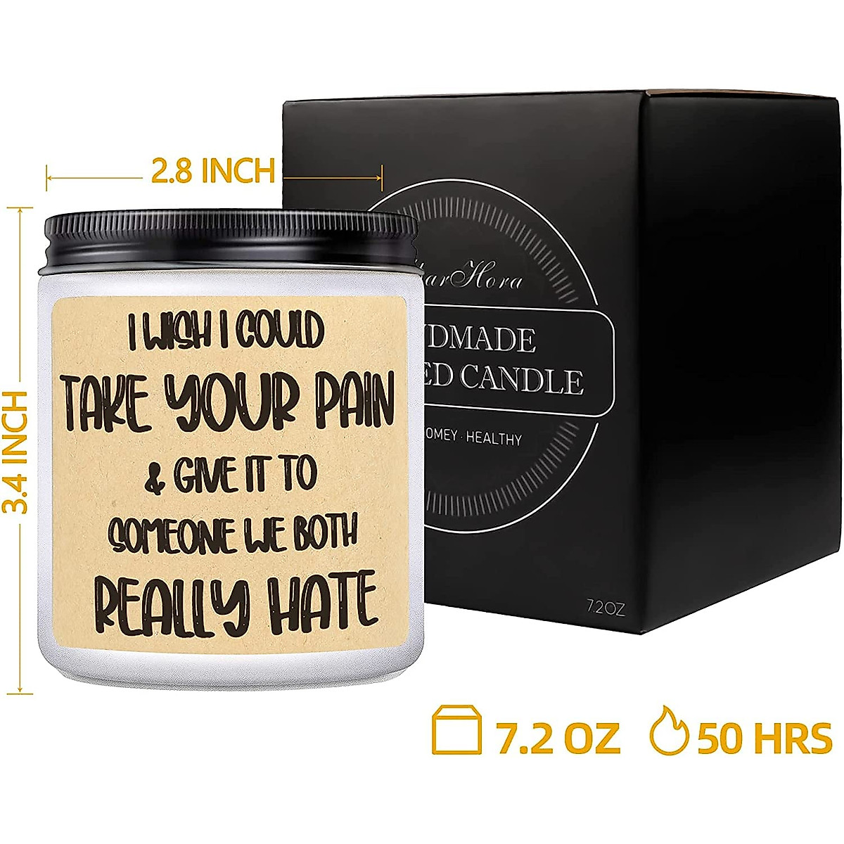 AharHora Get Well Soon Gifts for Women Scented Candle Feel Better Encouragement After Surgery Recovery Grieving Condolence Divorce Sorry for Your Loss Cancer Patient Her