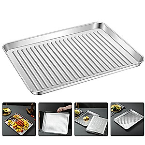 UPKOCH Noodle L Bacon Seafood Food Professional Rectangular Appetizer Nonstick Platter Steel Roasting for Silver Toaster Brownies Cold Serving Pans Pan Cookware Cake Barbecue Oven Plate