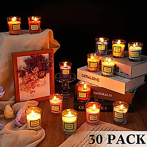 30 Pieces Scented Candles Gift Set with 10 Fragrances Aromatherapy Soy Wax Glass Jar Candle 1.8 oz Votive Candles for Home Wedding Holiday Anniversary Decoration
