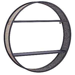 Deco 79 Metal 2 Shelves Wall Shelf, 26" x 5" x 26", Black